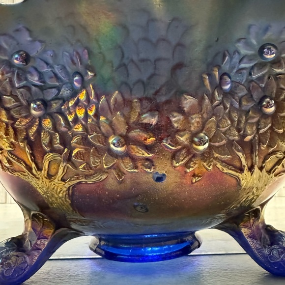 Fenton | Art | Rare Antique C911 Fenton Orange Tree Cobalt Blue ...